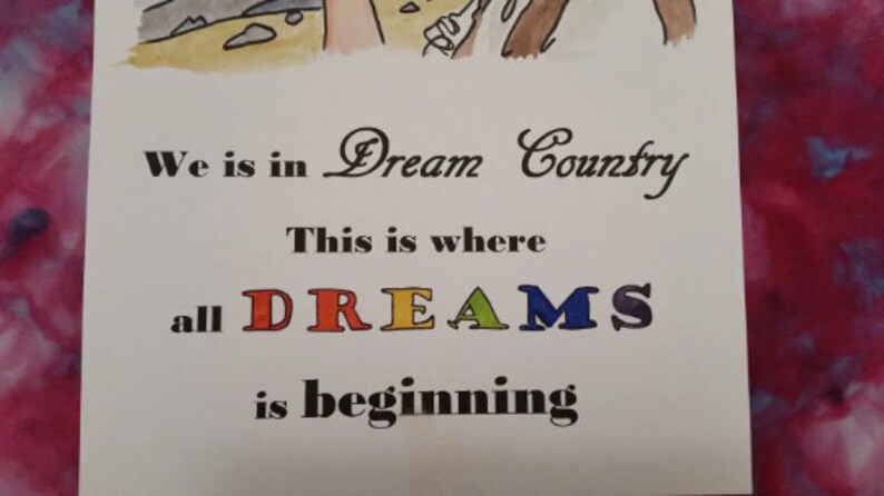 A4 the BFG Quote and Watercolour Painting Roald Dahl Quentin Blake Hand ...