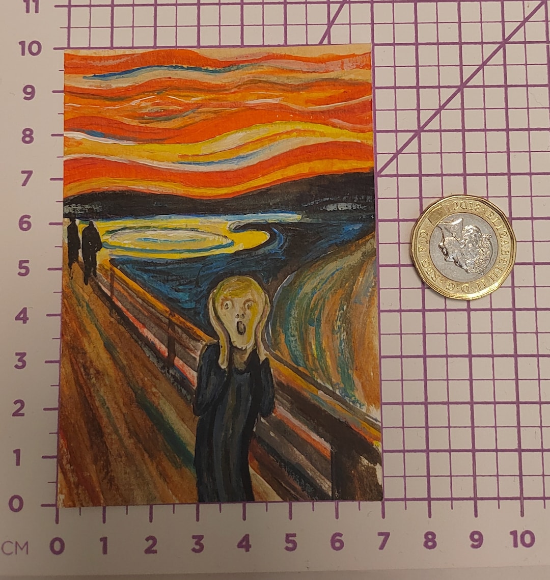 Hand Painted the Scream Miniature Reproduction Acrylic - Etsy