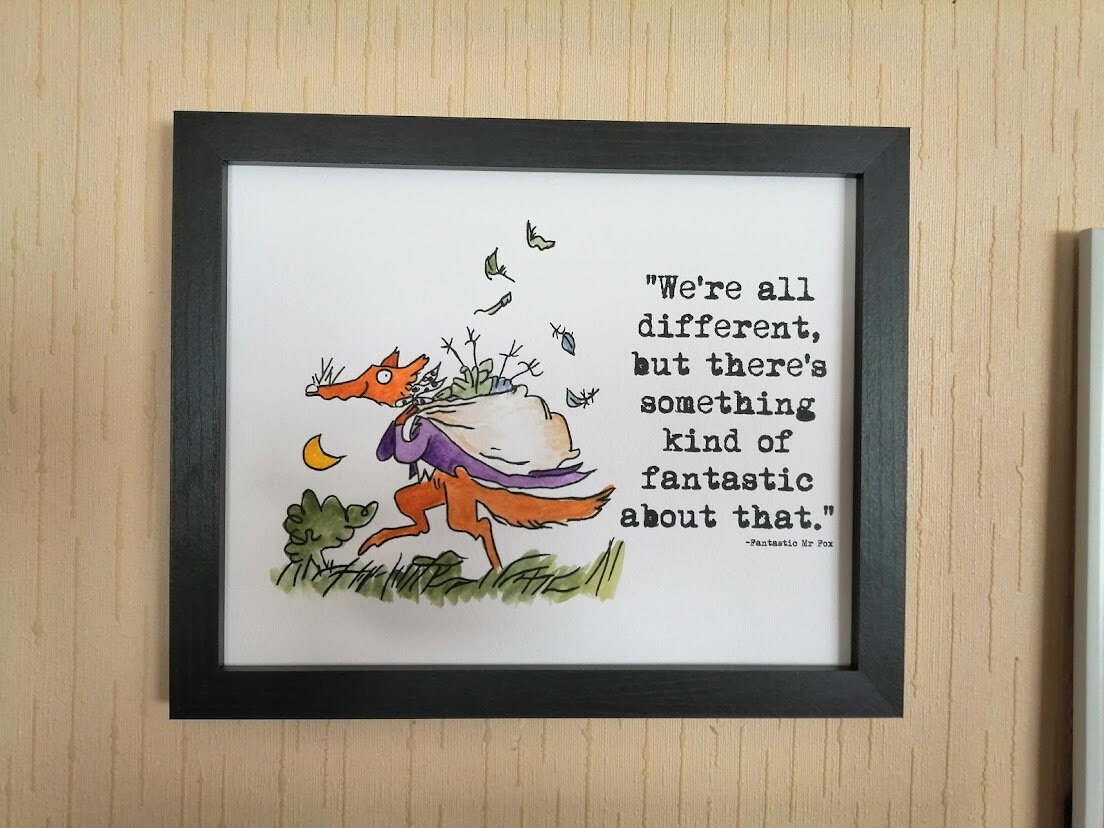 Hand Painted Fantastic Mr Fox Quote Watercolour Painting Roald - Etsy