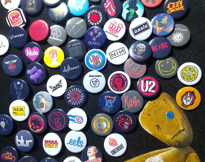 Nirvana Pins LARGE Buttons Kurt Cobain Dave Grohl Krist Novoselic ...