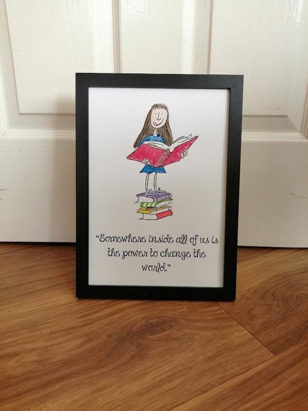 Hand Painted Matilda Quote and Watercolour Painting Roald Dahl Quentin ...