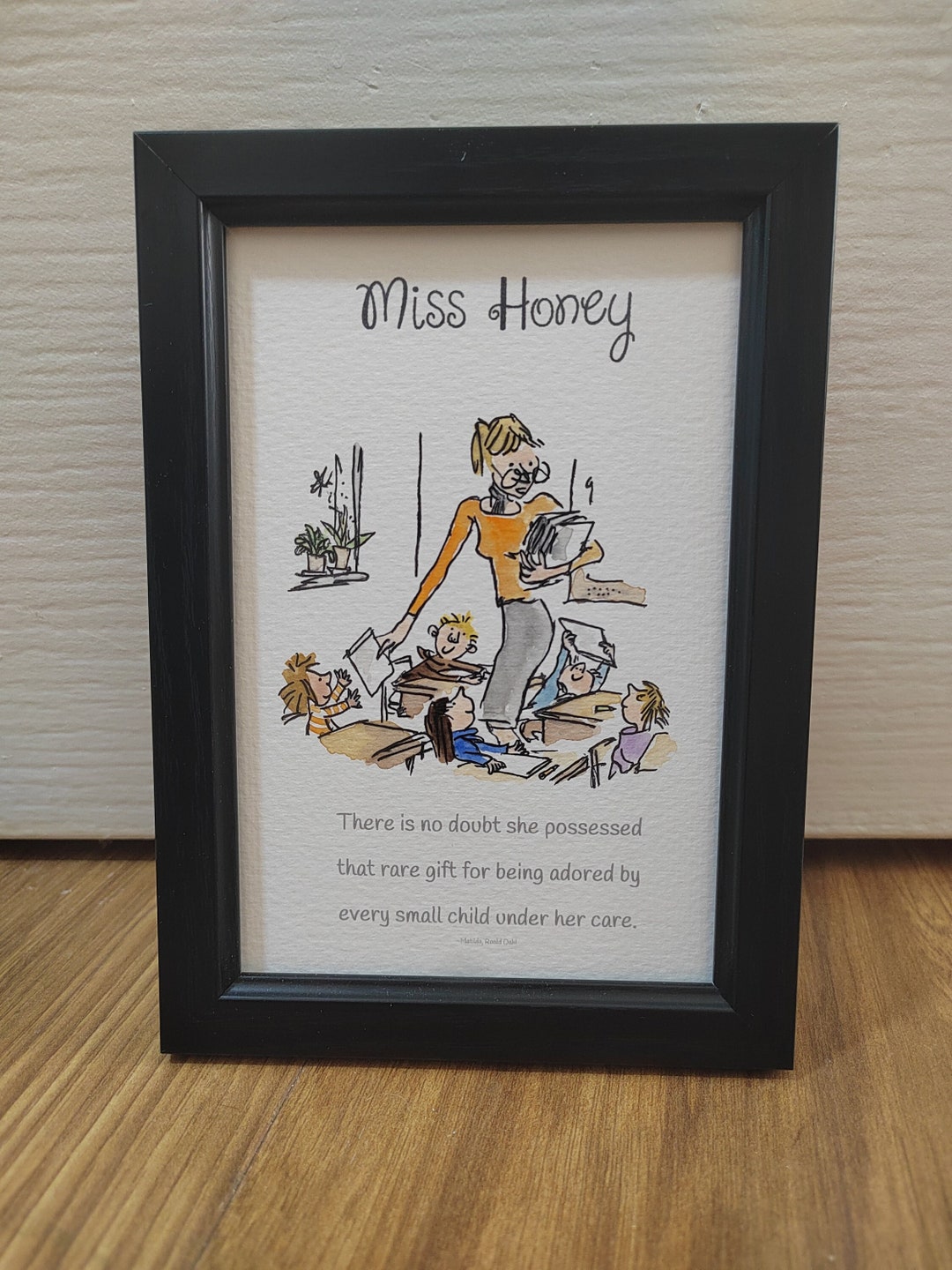 Teacher Gift Matilda Quote and Watercolour Painting Roald Dahl Quentin ...