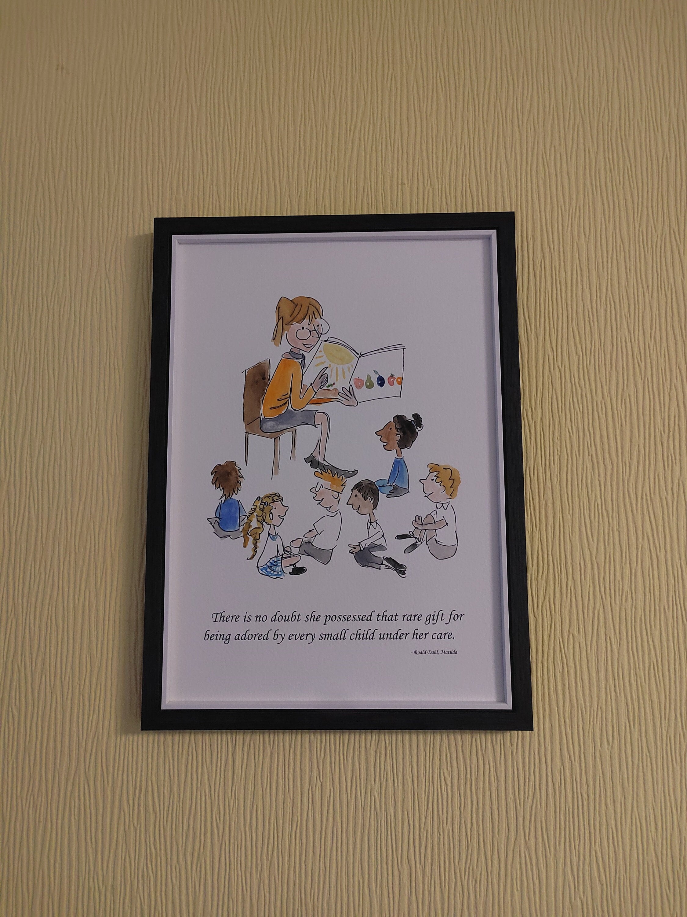 Matilda Teacher Gift Hand Painted Quote and Watercolour Roald Dahl ...