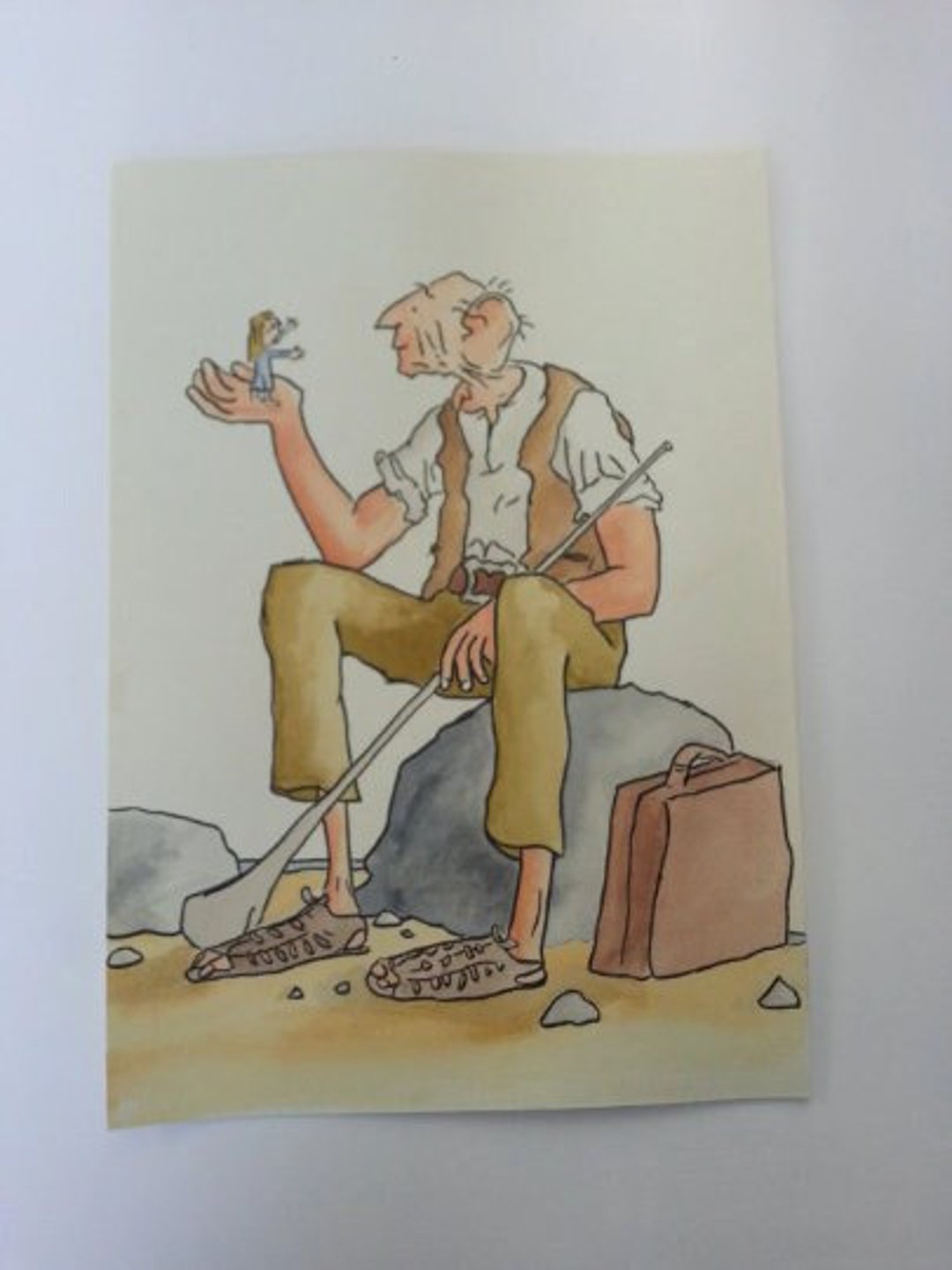 A4 the BFG Watercolour Painting Roald Dahl Quentin Blake Hand Painted ...