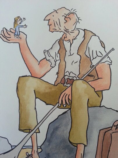 A4 the BFG Watercolour Painting Roald Dahl Quentin Blake Hand - Etsy