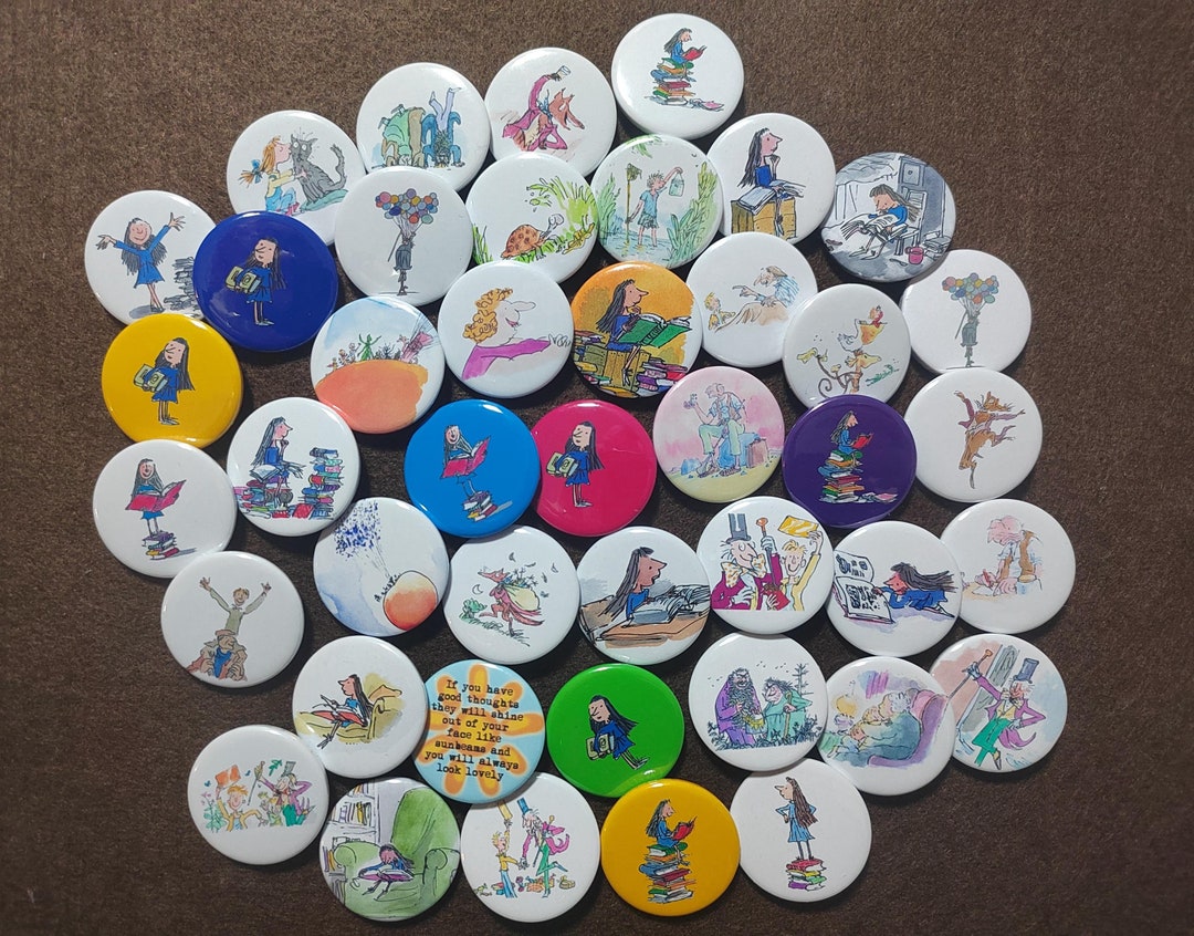 Roald Dahl Quentin Blake Children's Book Theme Matilda BFG Badge Button ...