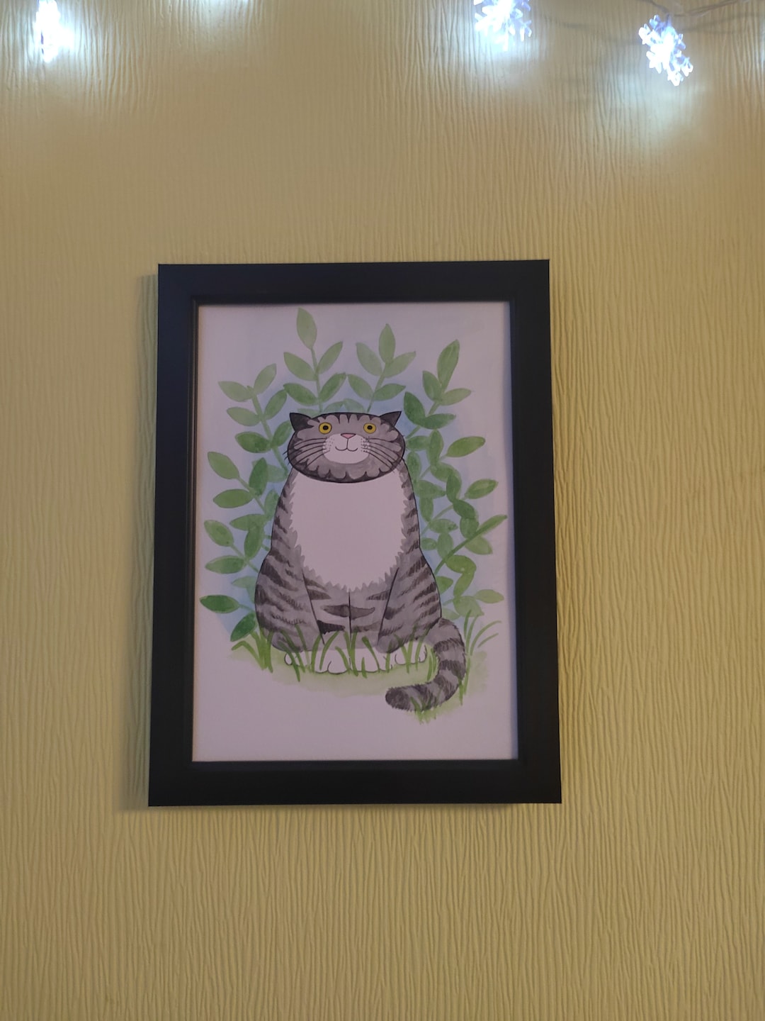 Hand Painted Mog the Forgetful Cat Happy Smiley Watercolour Judith Kerr ...