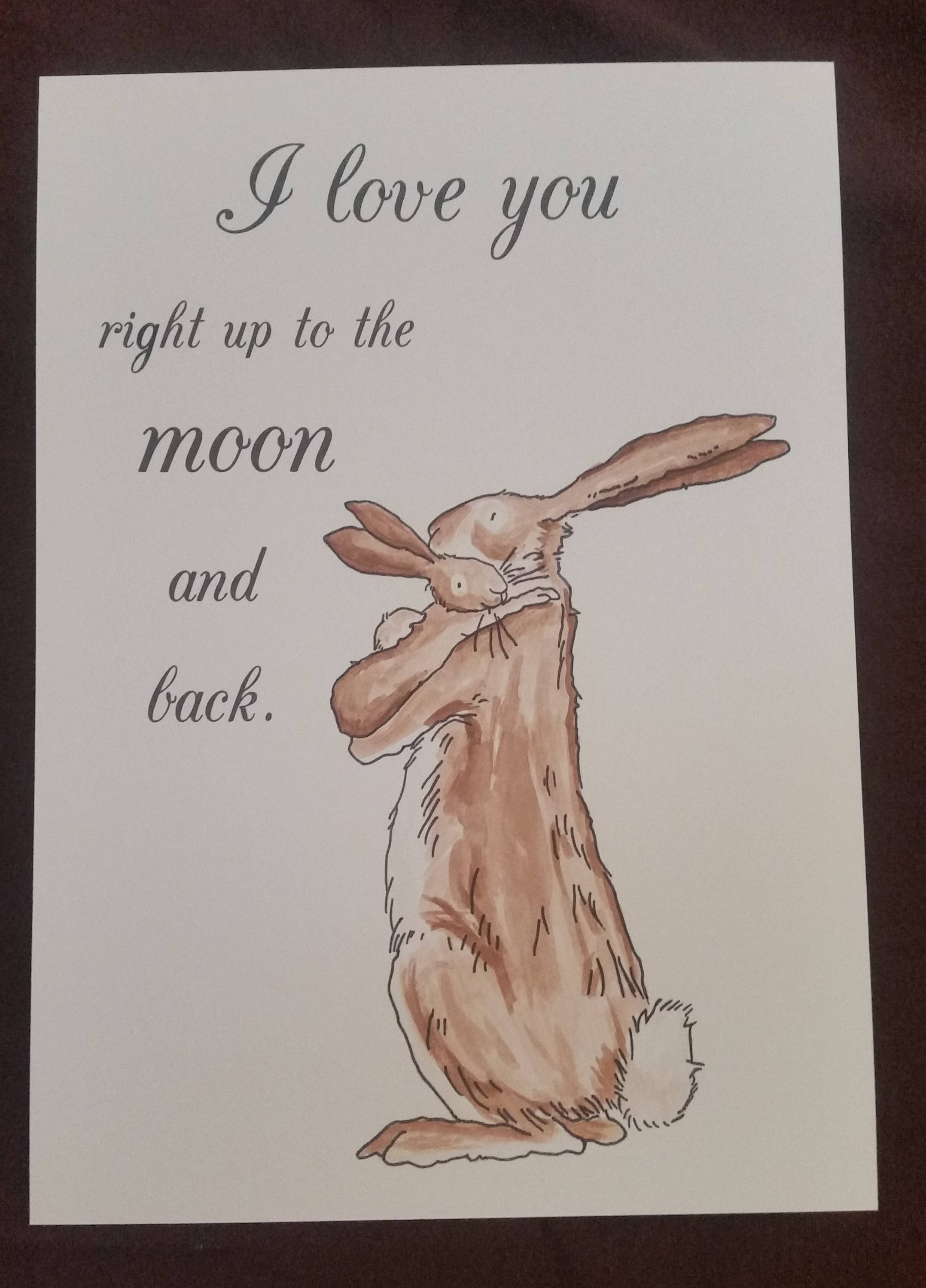 A4 Guess How Much I Love You Rabbit Cuddle Sam Mcbratney Anita - Etsy UK
