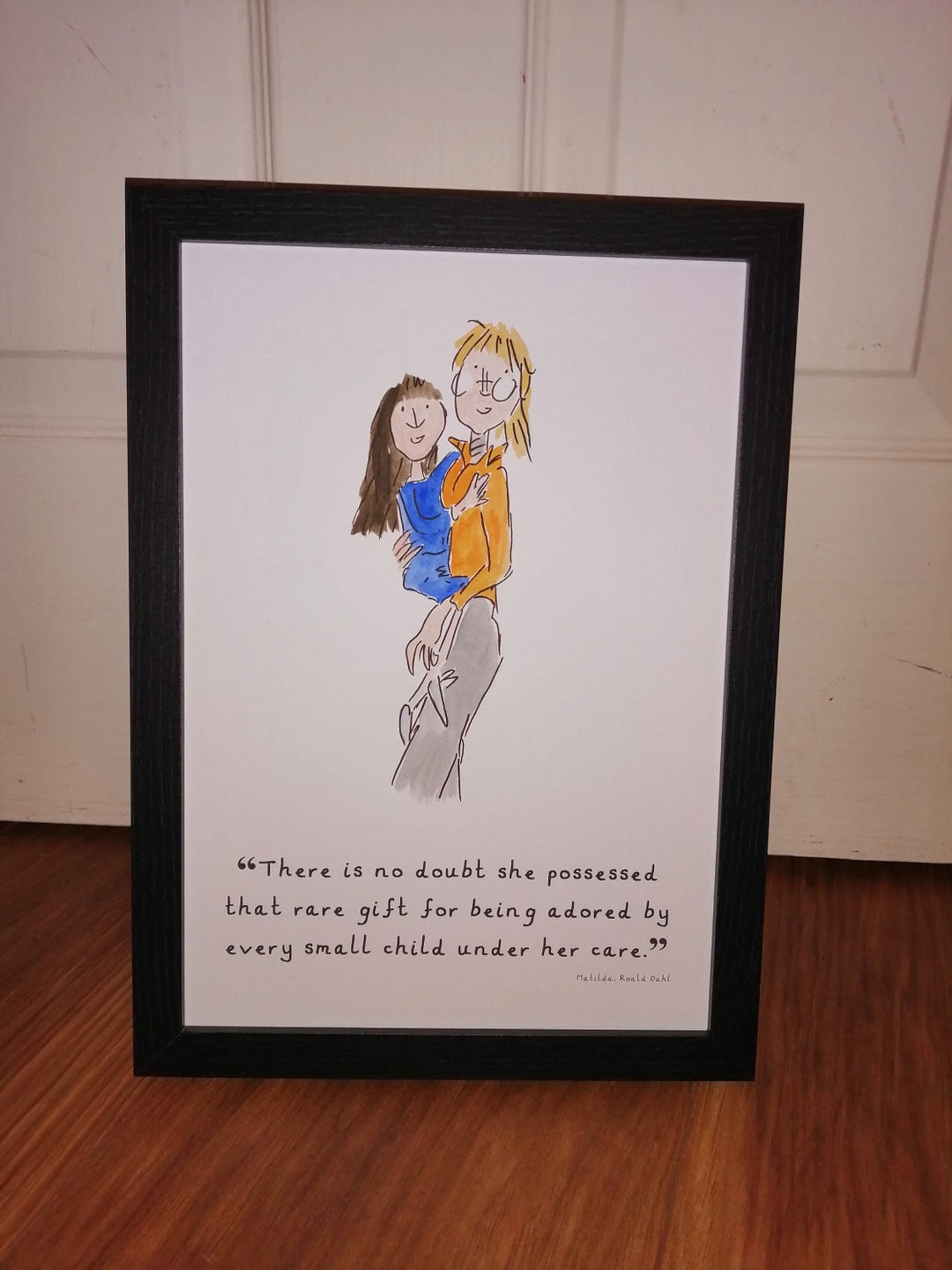 Matilda Quote and Watercolour Painting Roald Dahl Quentin Blake Hand ...