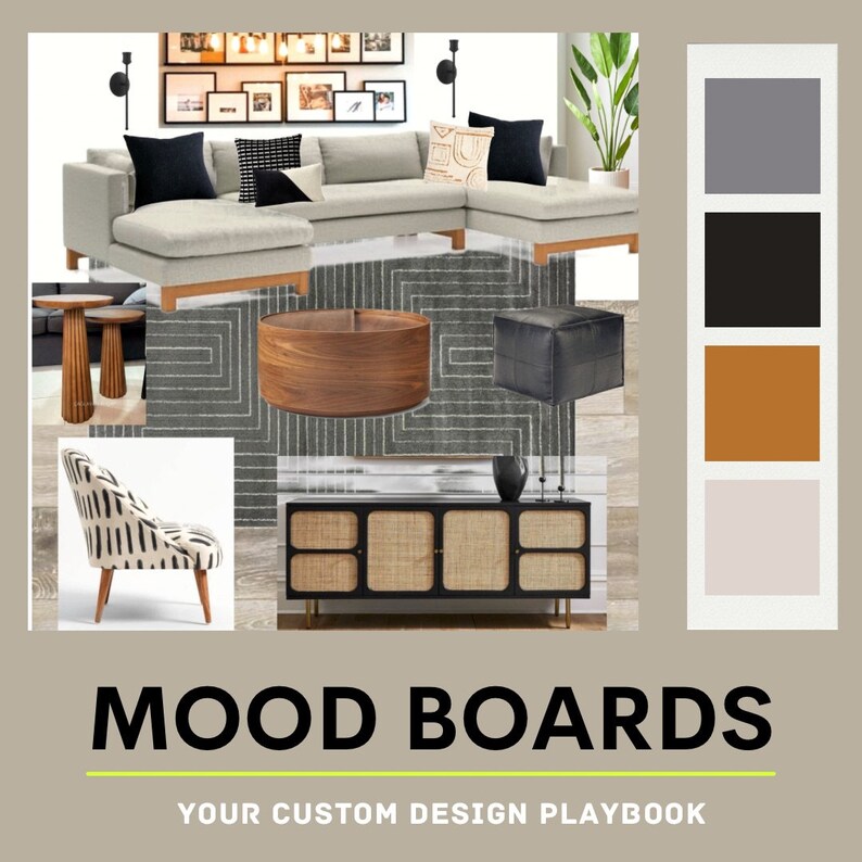 Custom Living Room MOOD BOARD - Etsy