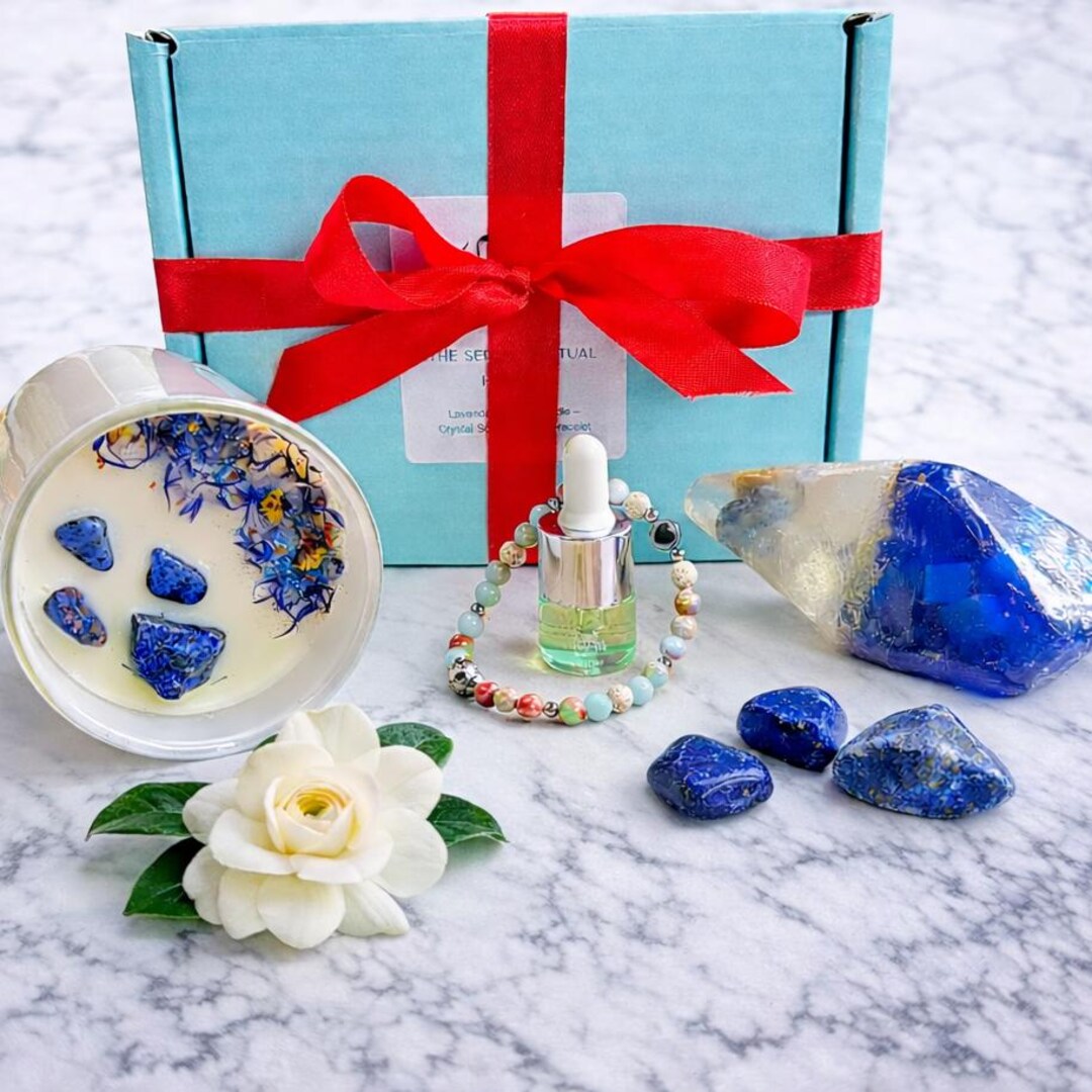 Serenity Gift Box, Crystal Candle Soap Bracelet Set, Aromatherapy Self ...