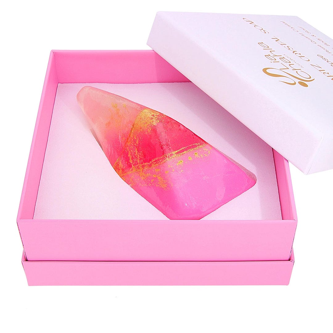 Luxury Rose Quartz Crystal Soap With Genuine Heart-shaped Rose Quartz ...