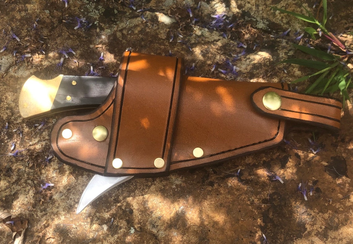 Buck 110 Quick Draw Knife Sheath Honey Brown Free Shipping | Etsy
