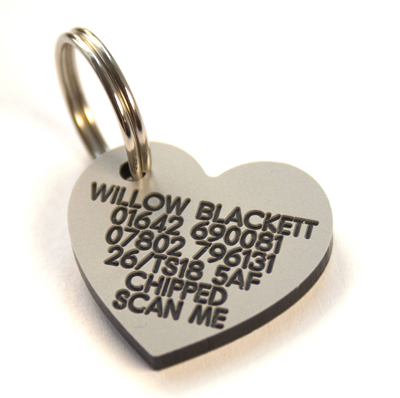 Deeply Engraved 3mm Thick Plastic Dog Tag 30x27mm Heart | Etsy