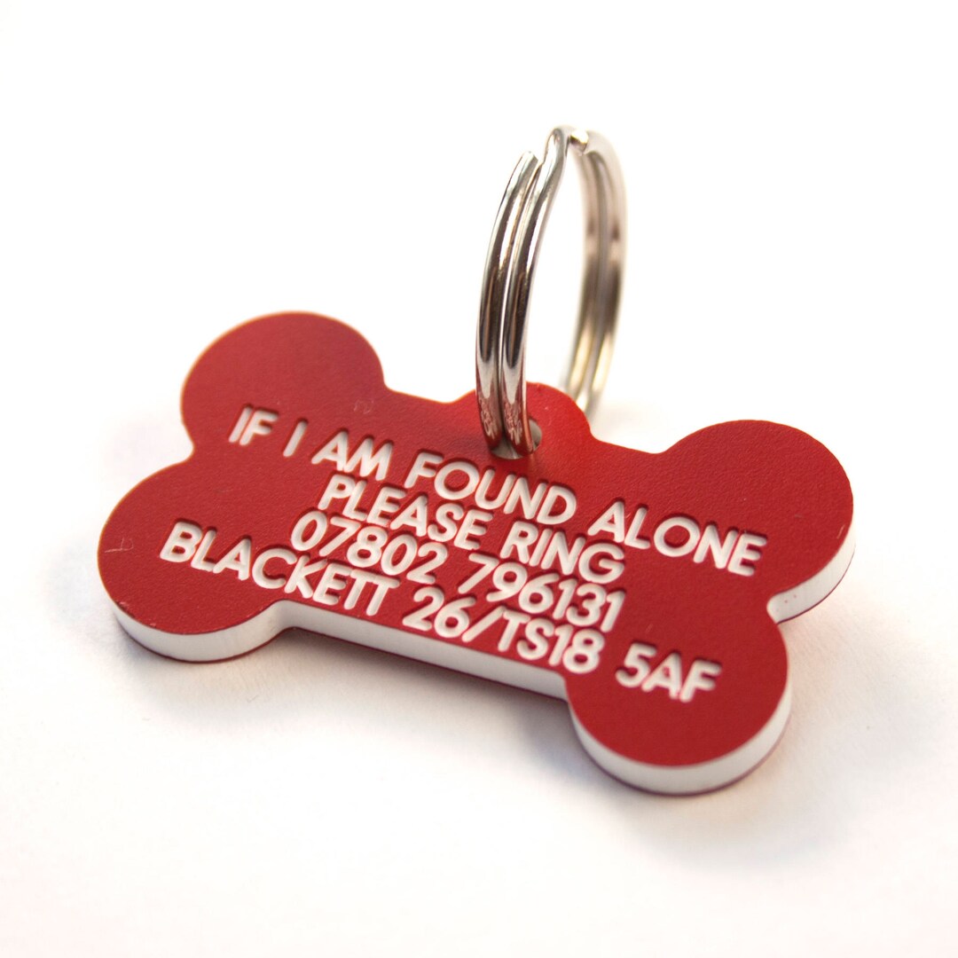 Deeply Engraved 3mm Thick Plastic Dog Tag 39x22mm Bone - Etsy