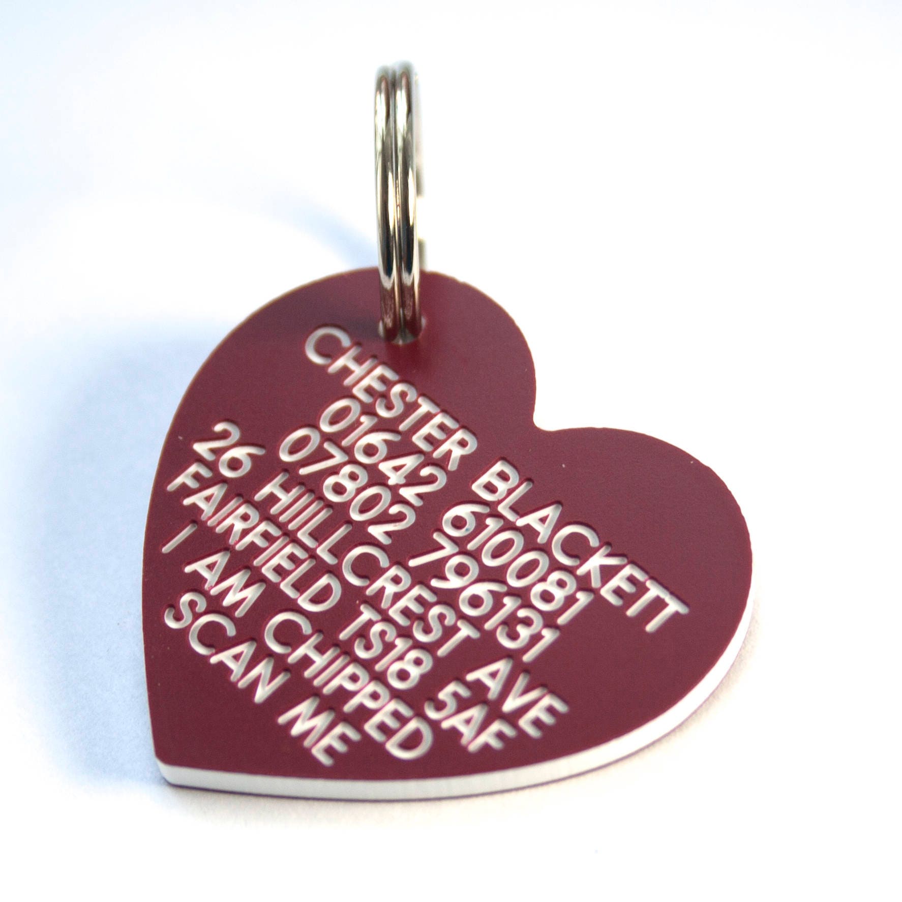 Deeply Engraved 3mm Thick Plastic Dog Tag 41x38mm Heart - Etsy