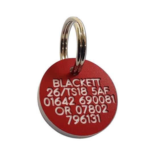 Deeply Engraved 3mm Thick Plastic Dog Tag 21mm Round - Etsy