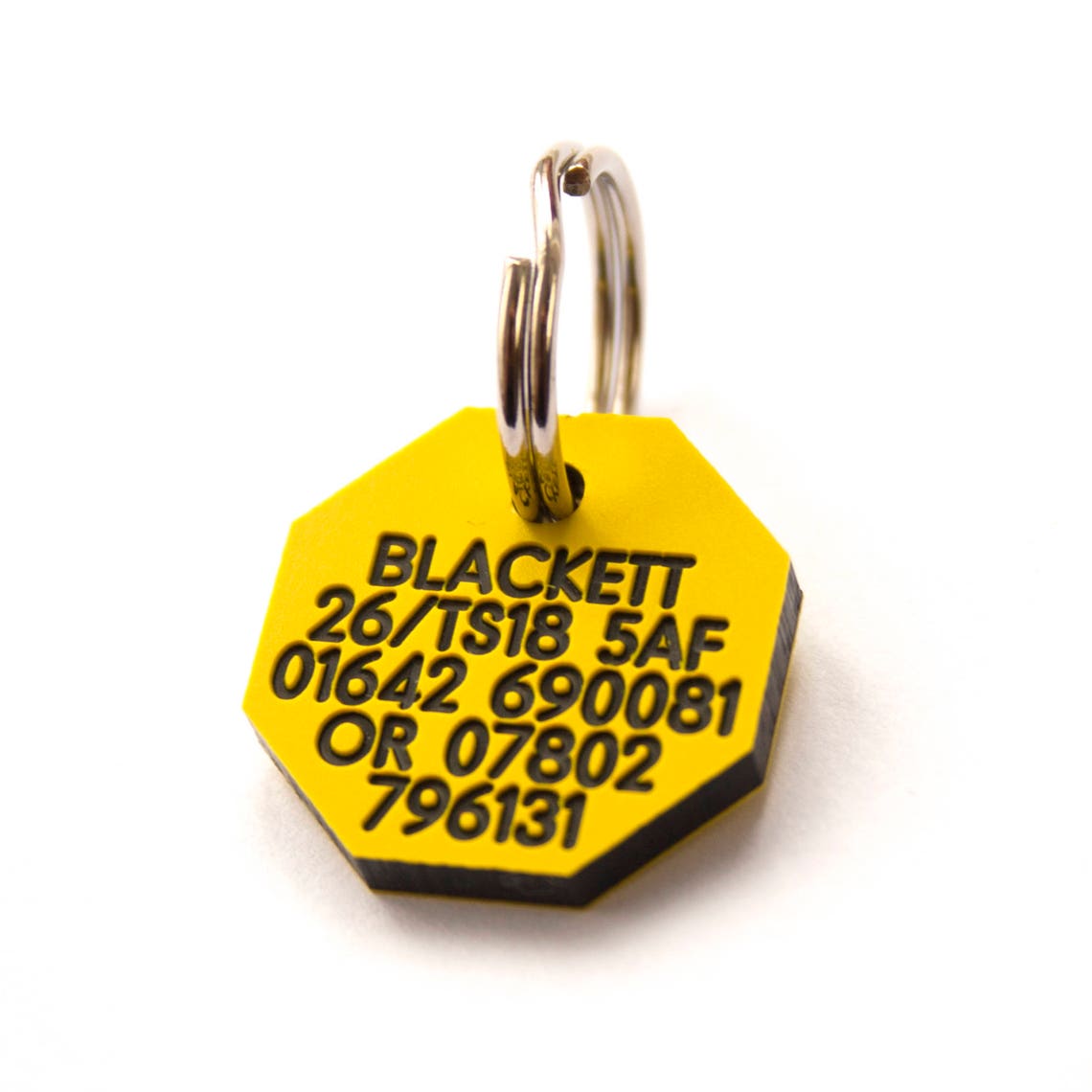 Deeply Engraved 3mm Thick Plastic Dog Tag 21mm Octagonal | Etsy