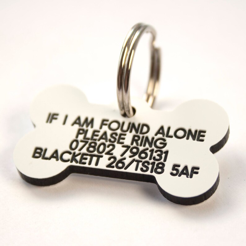Deeply Engraved 3mm Thick Plastic Dog Tag 39x22mm Bone - Etsy