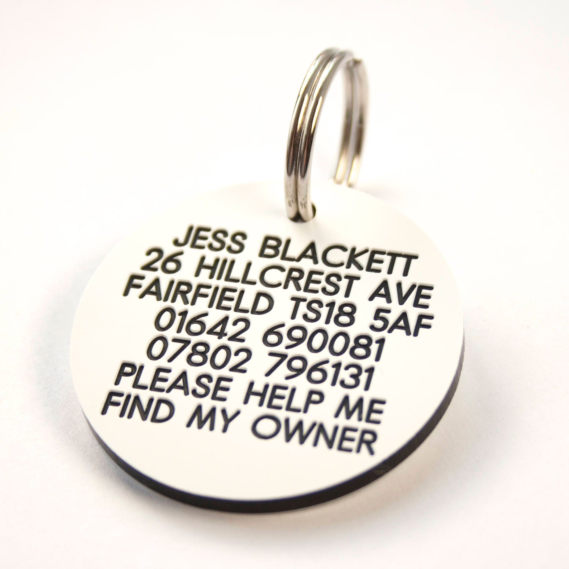 Deeply Engraved 3mm Thick Plastic Dog Tag 39mm Round - Etsy UK