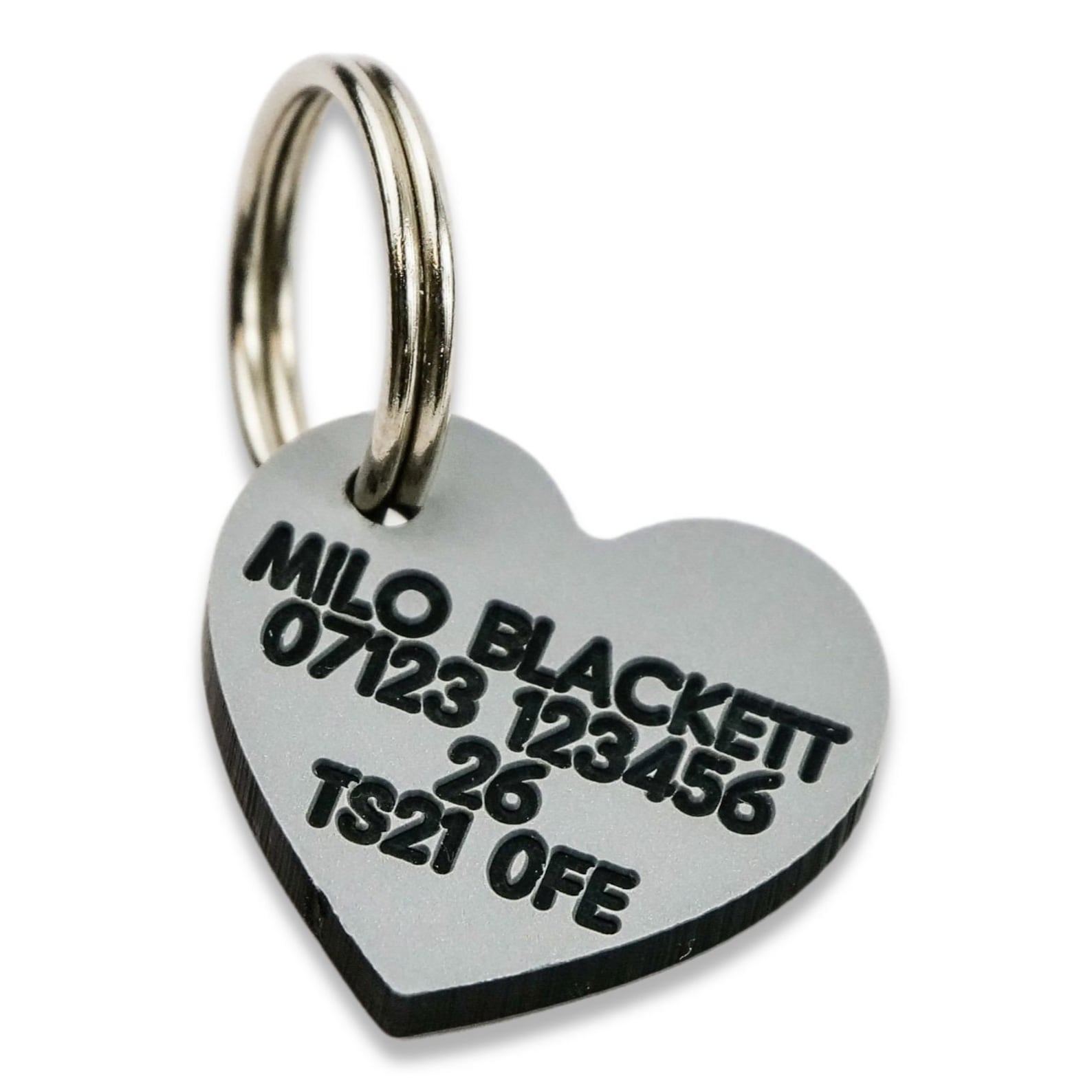 Deeply Engraved 3mm Thick Plastic Dog Tag, 22x21mm Heart - Etsy