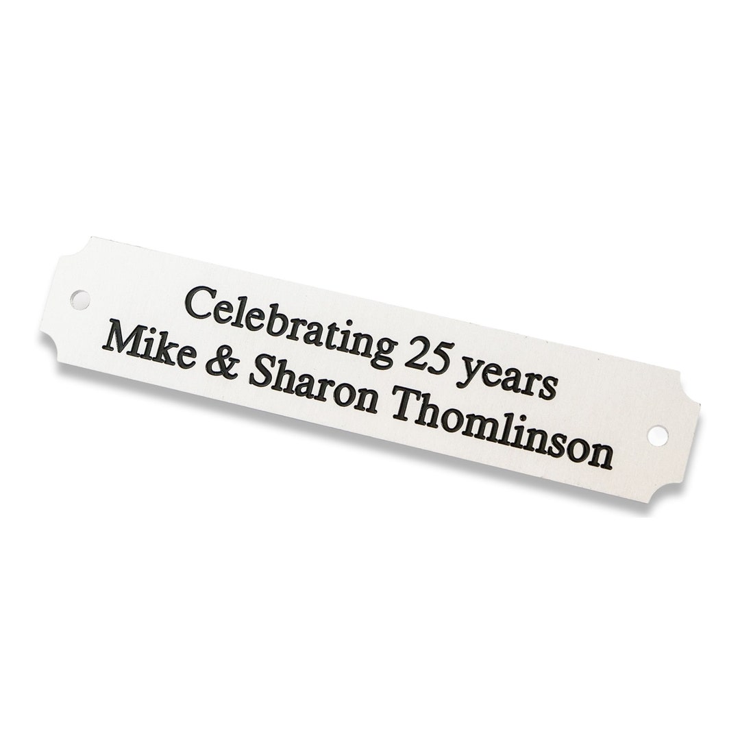 Small Size 100mm X 20mm Scalloped Corner Satin Silver Aluminium ...