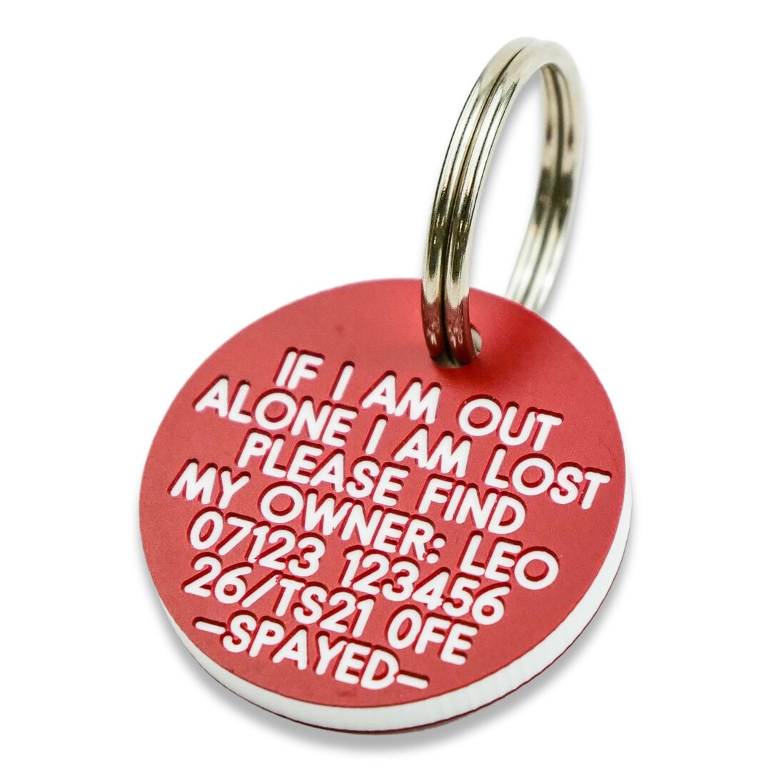 Deeply Engraved 3mm Thick Plastic Dog Tag, 27mm Round - Etsy