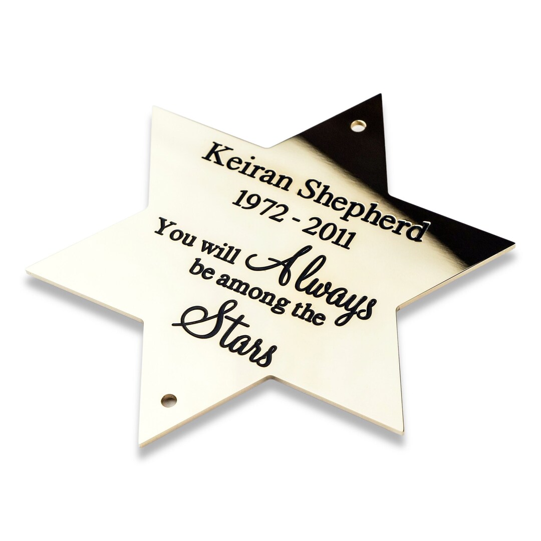 2" Star Shape Solid Brass Engraved Nameplate - Etsy