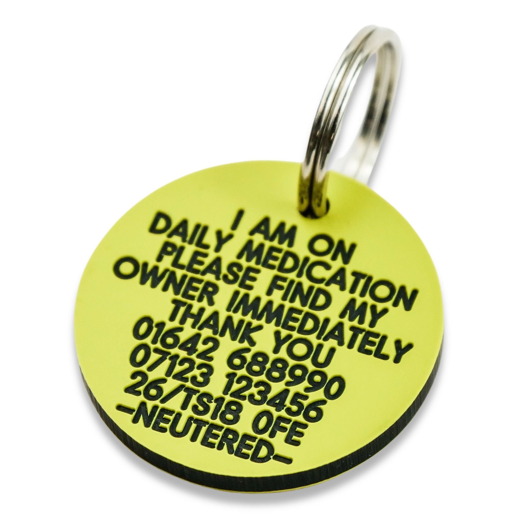 Deeply Engraved 3mm Thick Plastic Dog Tag, 33mm Round - Etsy