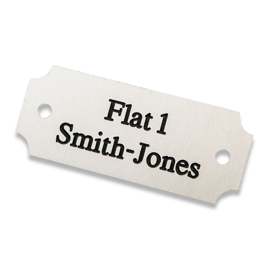 Small Size 50mm X 20mm Scalloped Corner Satin Silver Aluminium ...