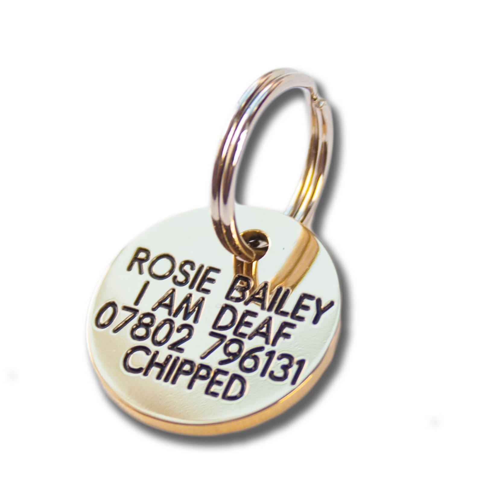 Deeply Engraved Solid Brass Dog Tag 21mm Round - Etsy