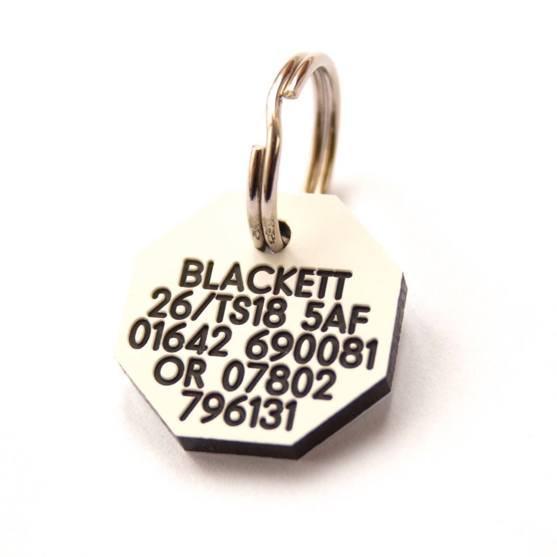 Deeply Engraved 3mm Thick Plastic Dog Tag 21mm Octagonal - Etsy
