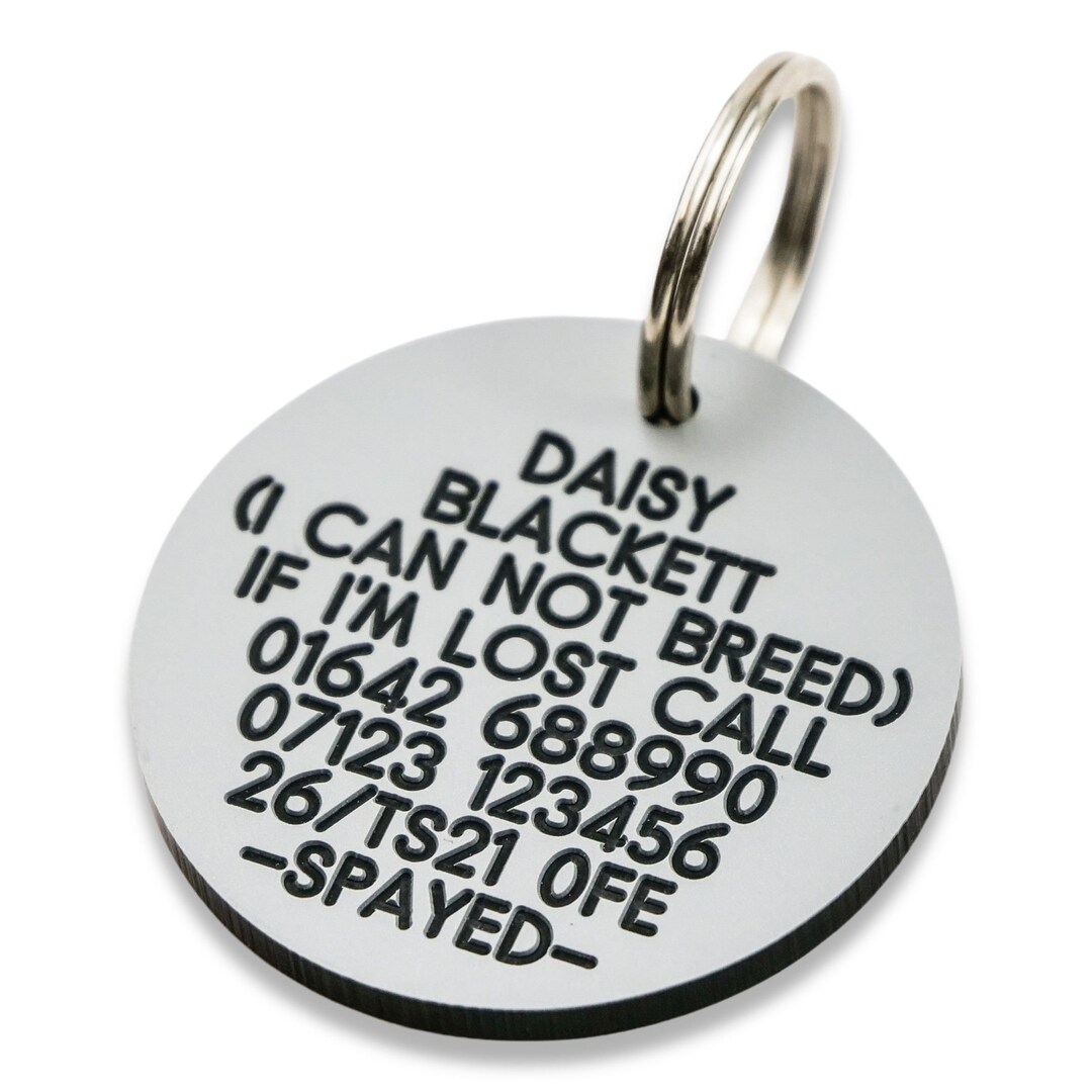 Deeply Engraved 3mm Thick Plastic Dog Tag, 39mm Round - Etsy