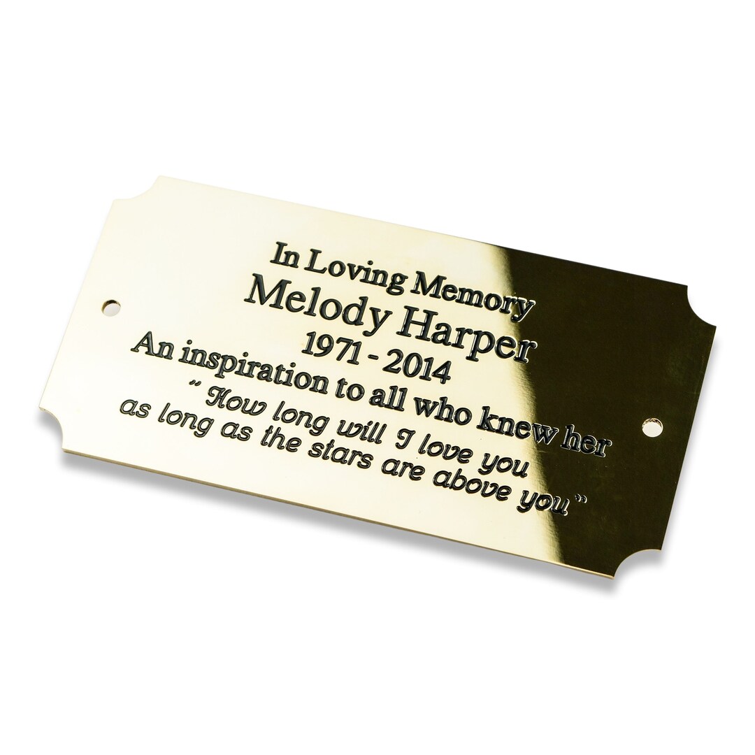 8" X 6" Scalloped Corner Solid Brass Engraved Nameplate - Etsy