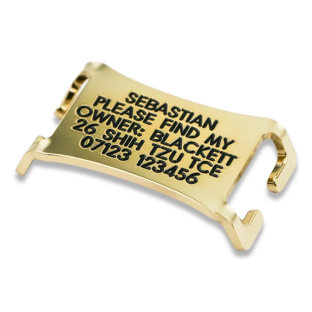 Easy Fit Agility Dog Tag, Solid Brass With Deep Engraving, Fits Collars ...