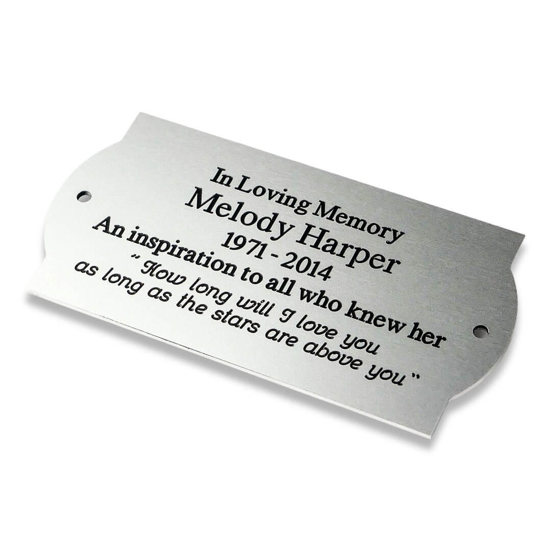 6" X 2" Curve End Design Satin Silver Aluminium Engraved Nameplate - Etsy