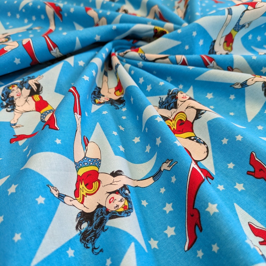 100% Cotton - Licenced Fabric Prints - Wonder Woman - DC Hero ...