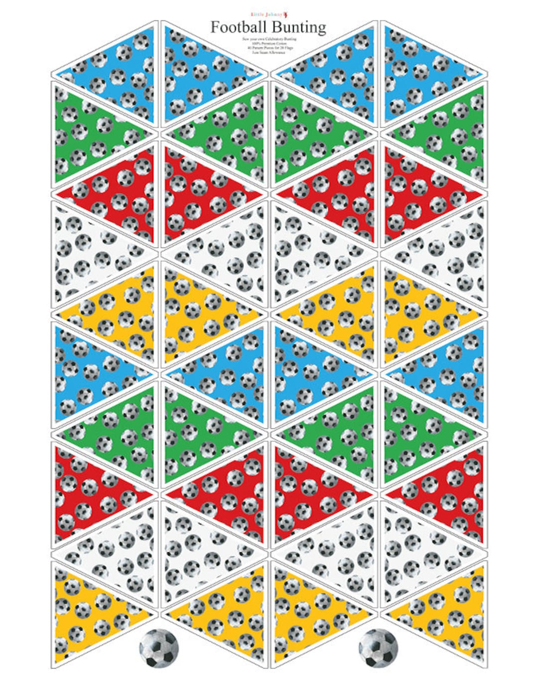 Football Bunting Panel - Fabric Panel - Football Flags - Euro Bunting ...