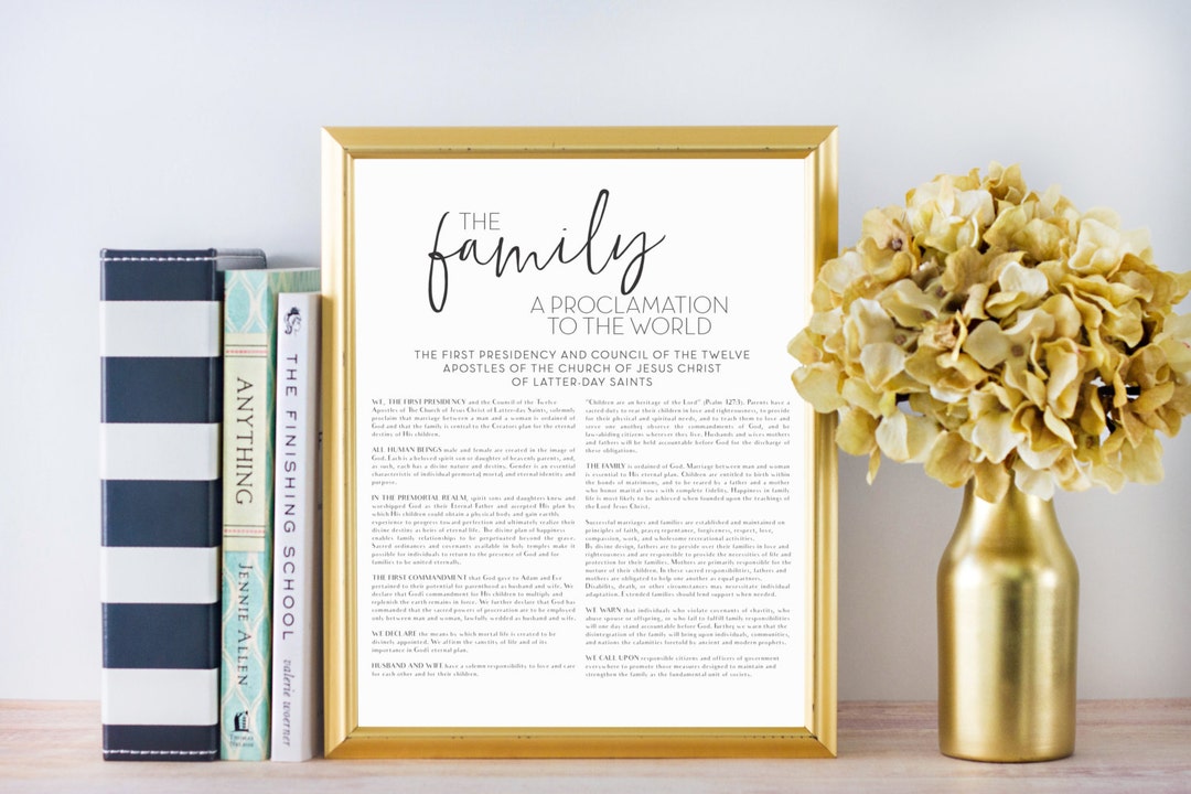 LDS Family Proclamation to the World, Printable File, Digital Print ...