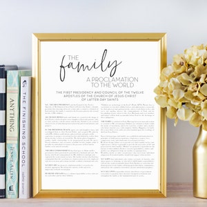 LDS Family Proclamation to the World, Printable File, Digital Print ...