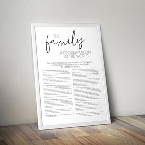 LDS Family Proclamation to the World, Printable File, Digital Print ...