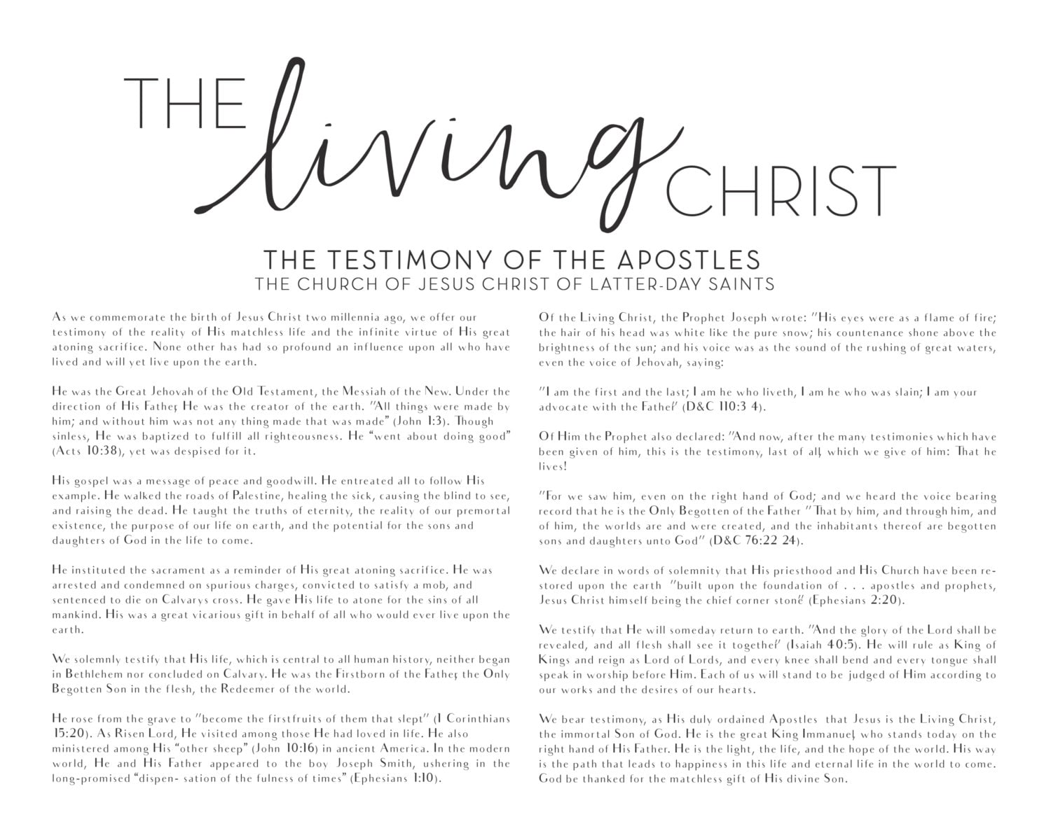 LDS The Living Christ Landscape Digital Print, Printable File, Digital ...