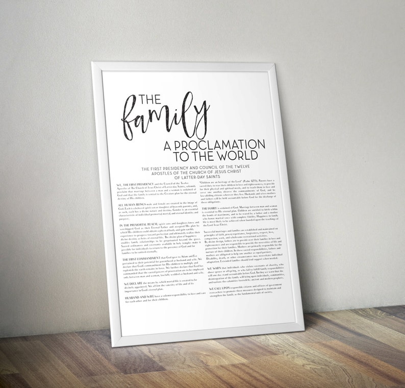 LDS Family Proclamation to the World Printable File Digital | Etsy
