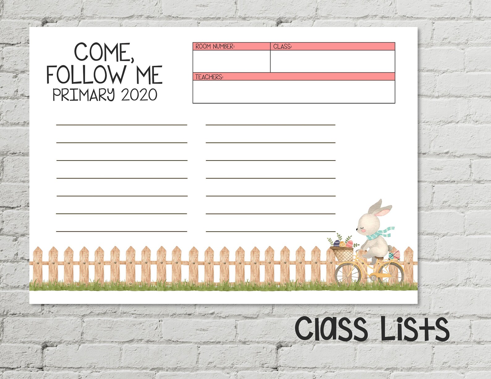 2020 LDS Primary Come Follow Me Book of Mormon Class List - Etsy