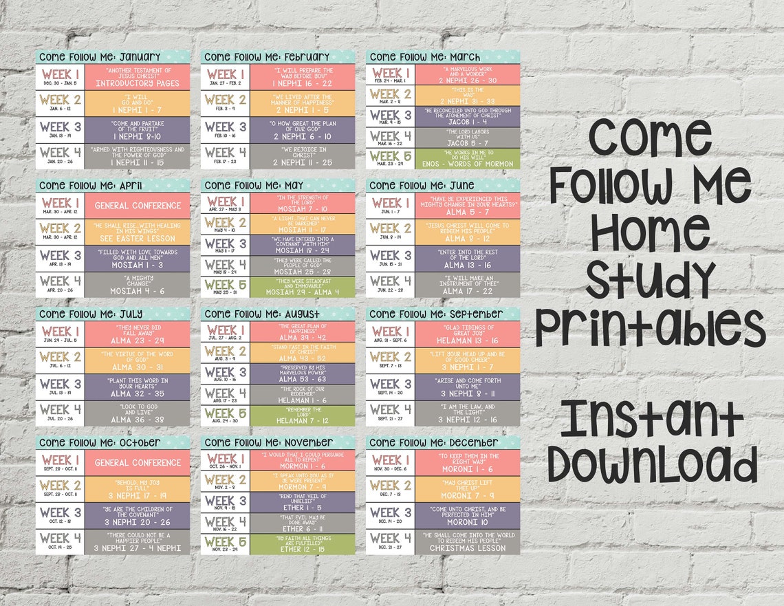 2020 LDS Primary Come Follow Me Book of Mormon Home Study - Etsy