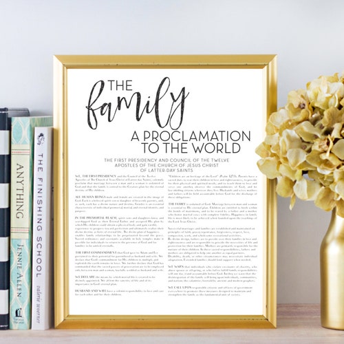 LDS Family Proclamation to the World Printable File Digital - Etsy