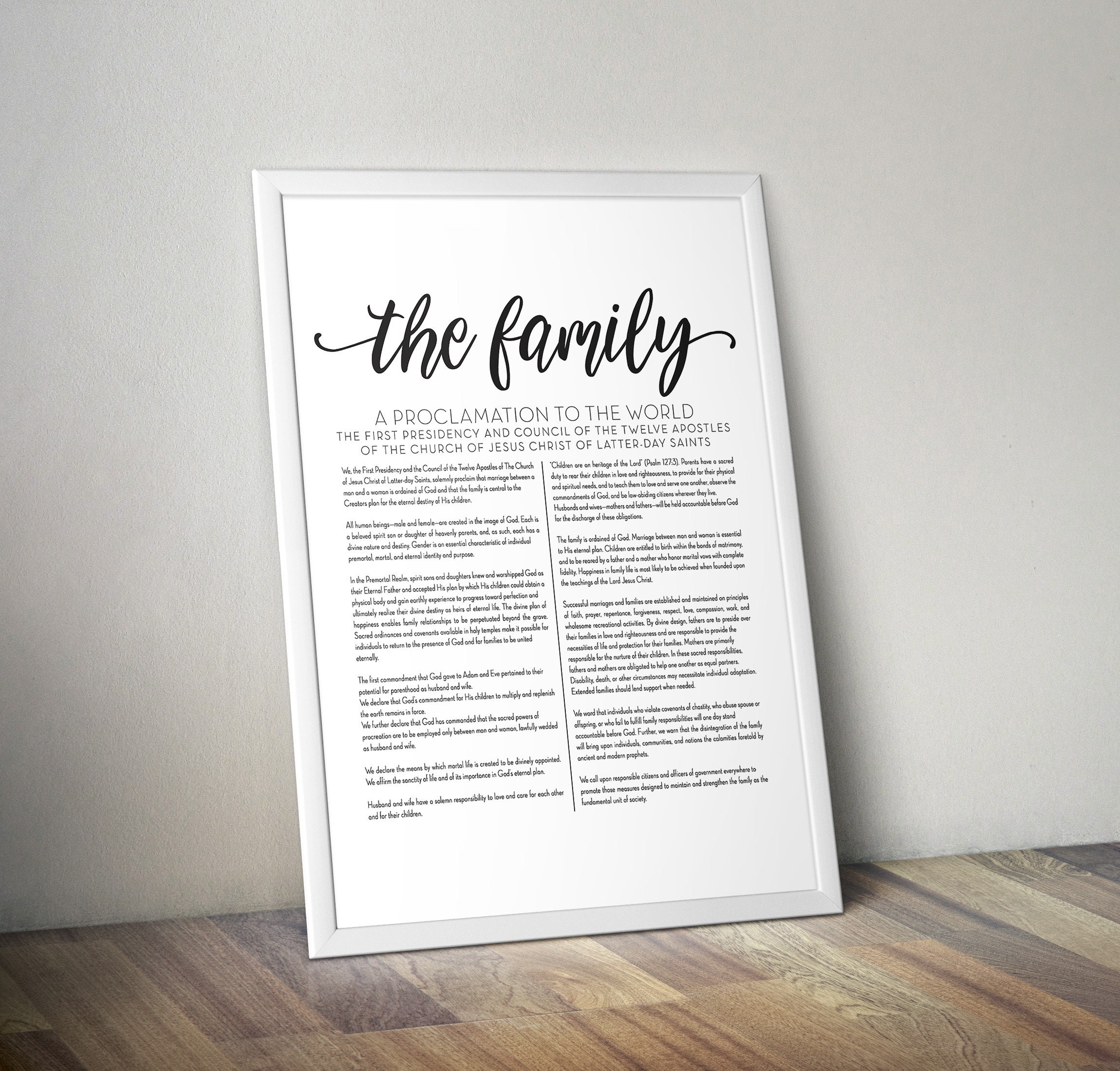 The Family Proclamation LDS Printable, Digital Download, Modern LDS Art ...
