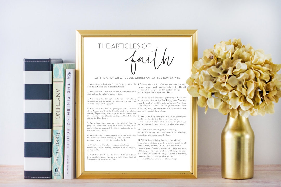 LDS Articles of Faith Digital Print, Printable File, Digital Print File, Mormon, Articles of ...