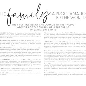 LDS Family Proclamation to the World, Printable File, Digital Print ...