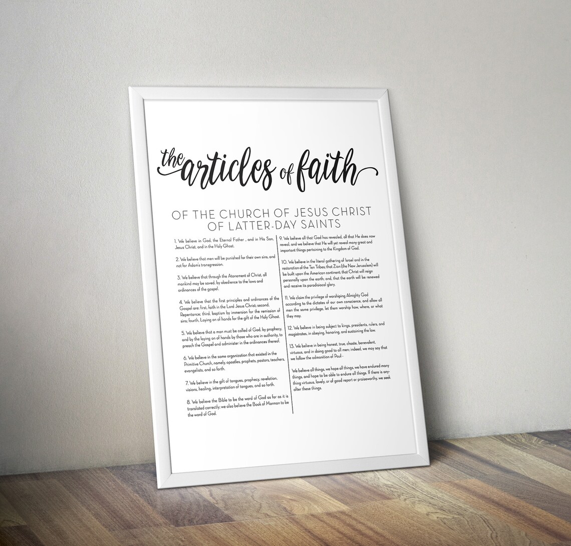 The Articles of Faith LDS Printable, Digital Download, Modern LDS Art ...